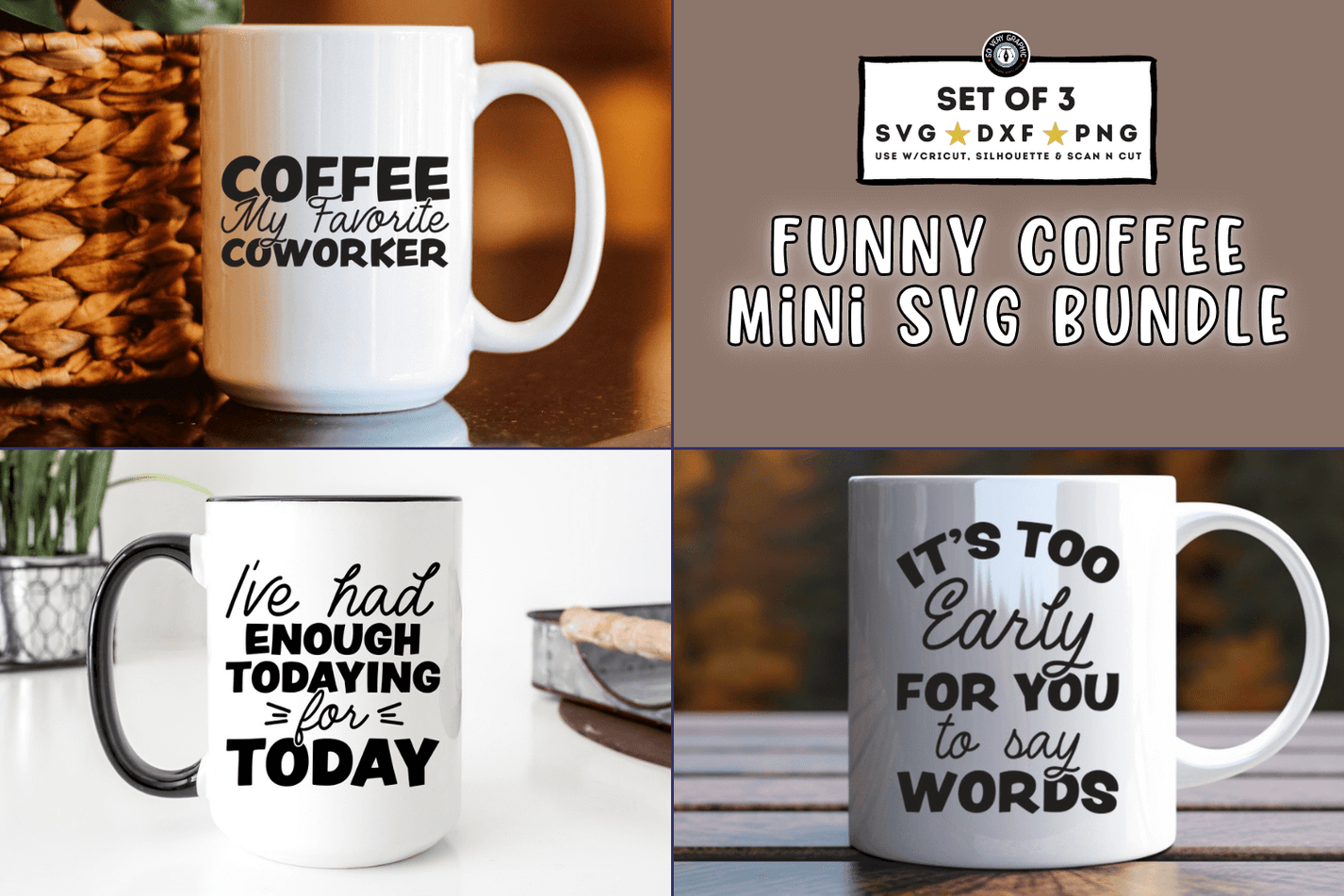 Funny Coffee Mini SVG Design Bundle – So Very Graphic Designs